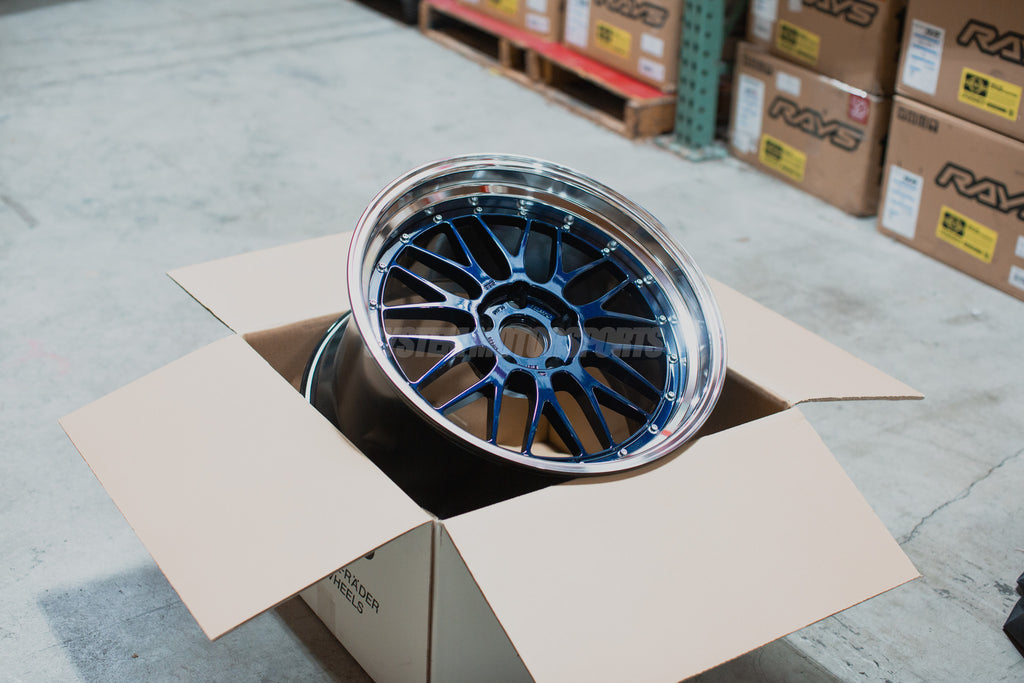 BBS LM - 19x9.5 +22 / 19x11 +37 / 5x120 - Navy Blue Pearl w/ Black Bri ...